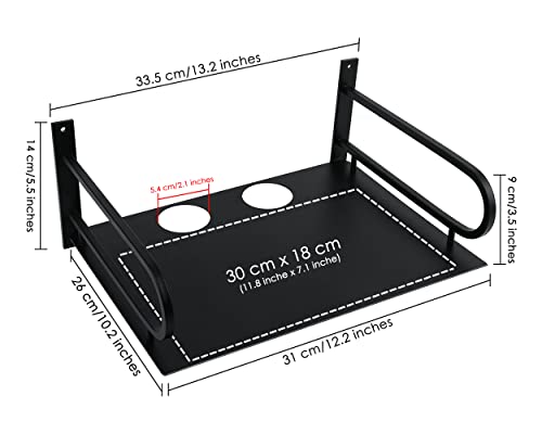 DS. DISTINCTIVE STYLE Projector Shelf Wall Mount Router Shelf Compact Aluminum Small DVD Player Shelf (Black)