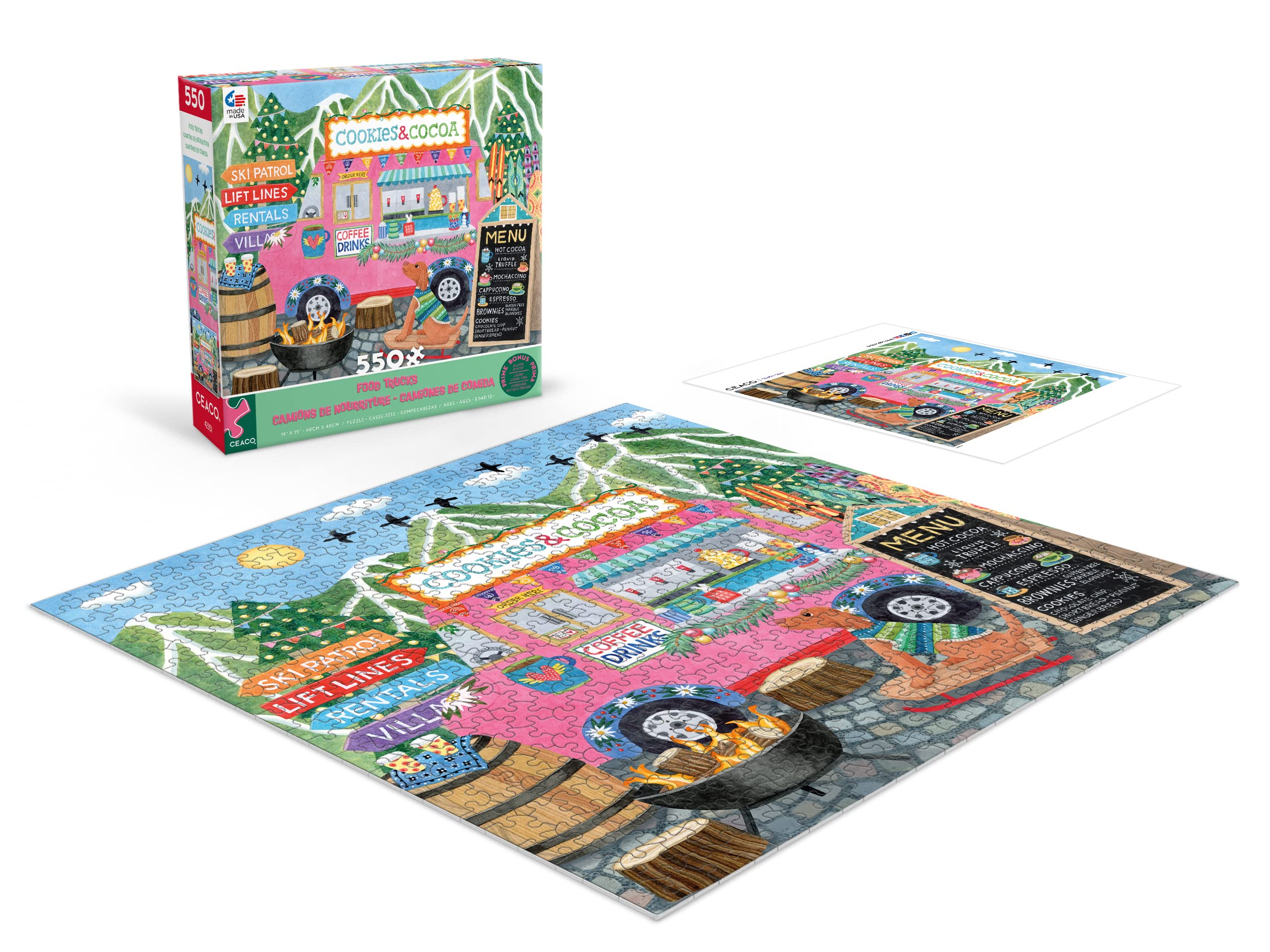 Ceaco - Food Trucks - Festive Food Truck - 550 Piece Jigsaw Puzzle