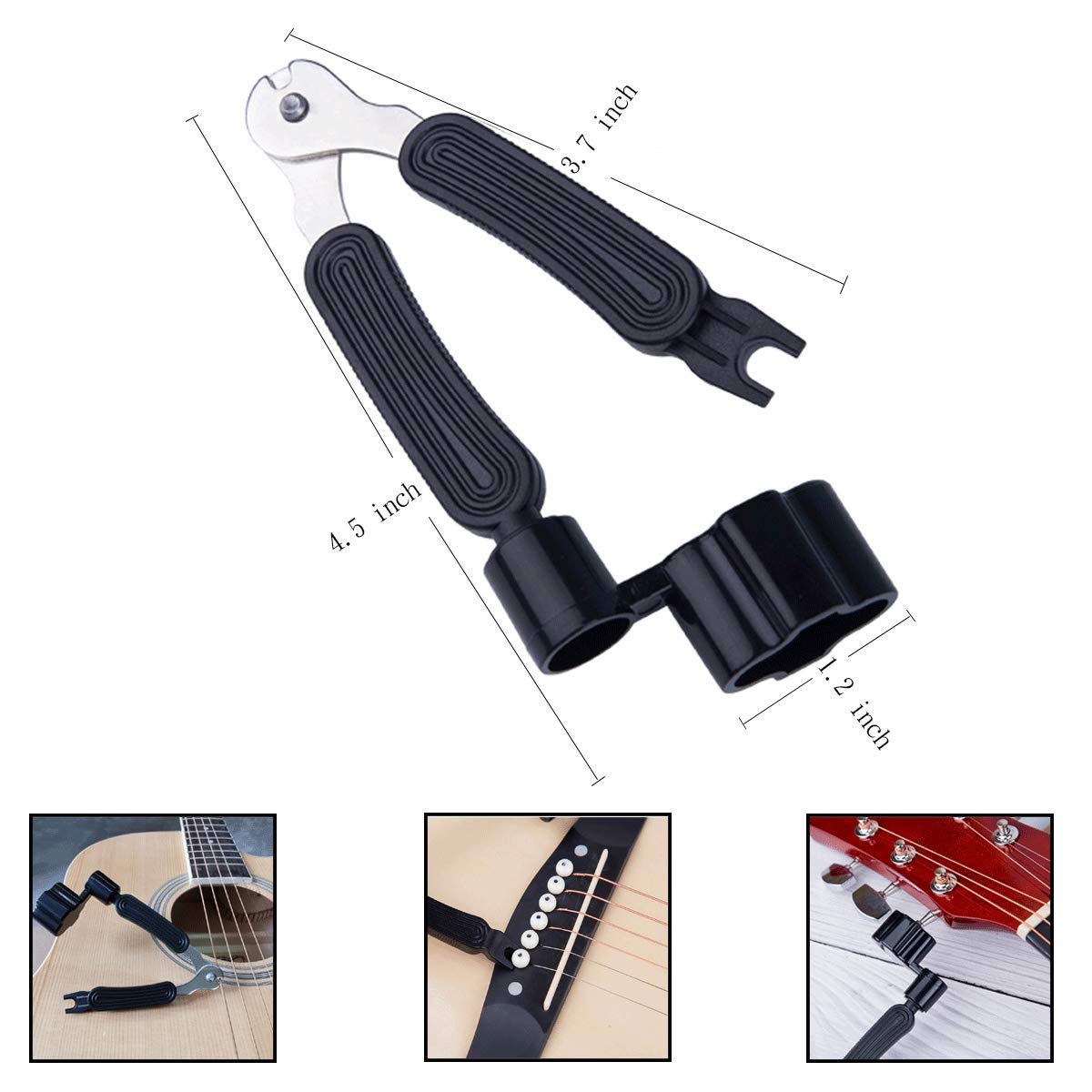 JYsun Classical Guitar Strings Nylon Black 3 Full Sets and 1pc Guitar Tuner 1pc Guitar Restringing Tool 1pc Guitar Capo 1pc Cleaning Cloth for Musical Instrument