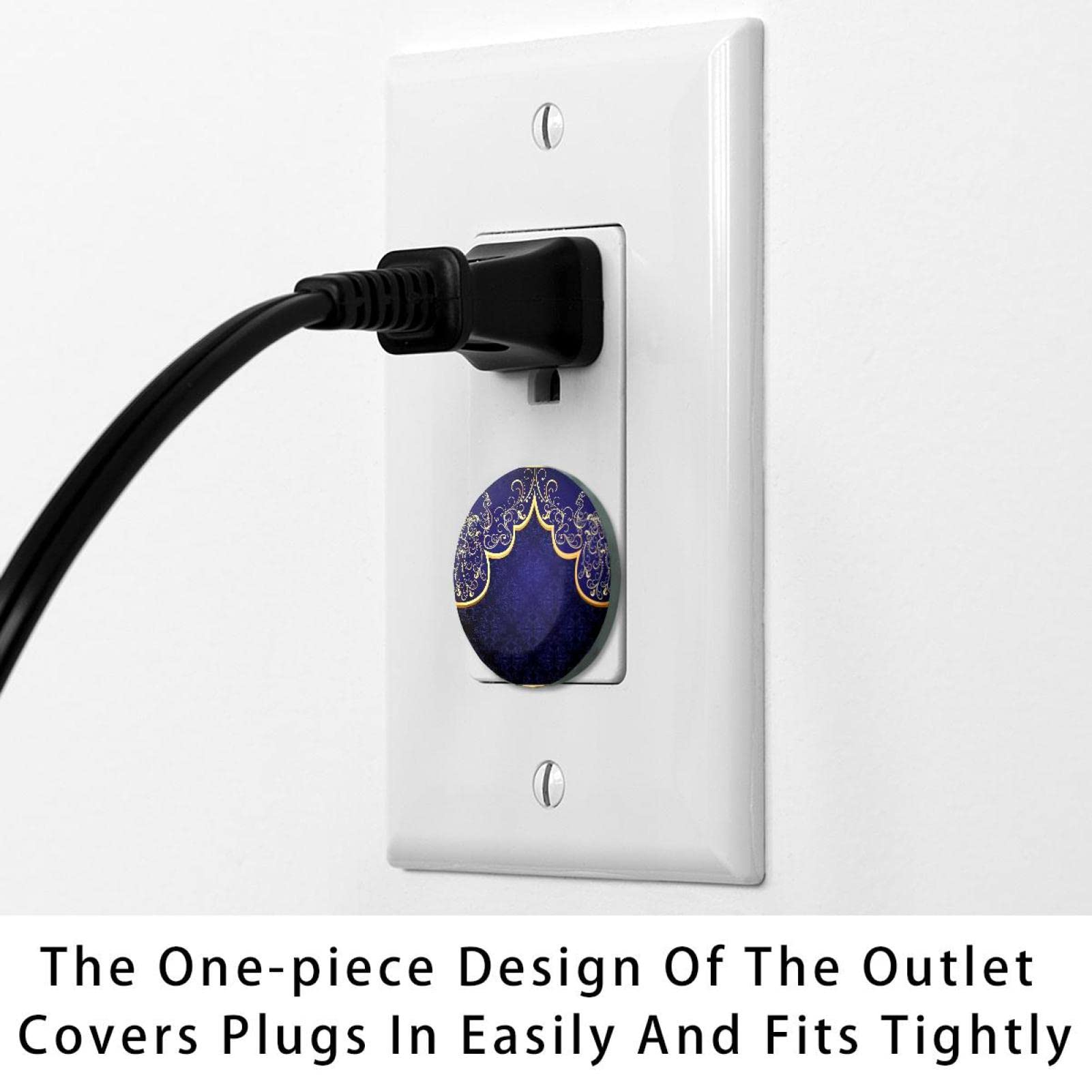 Clear Outlet Covers (24-Pack) Gold Peacock Dielectric Plastic Plugs for Electrical Power Outlets, Baby Proofing Wall Socket Protector Child Proof Outlet Protector, Electrical Insulation