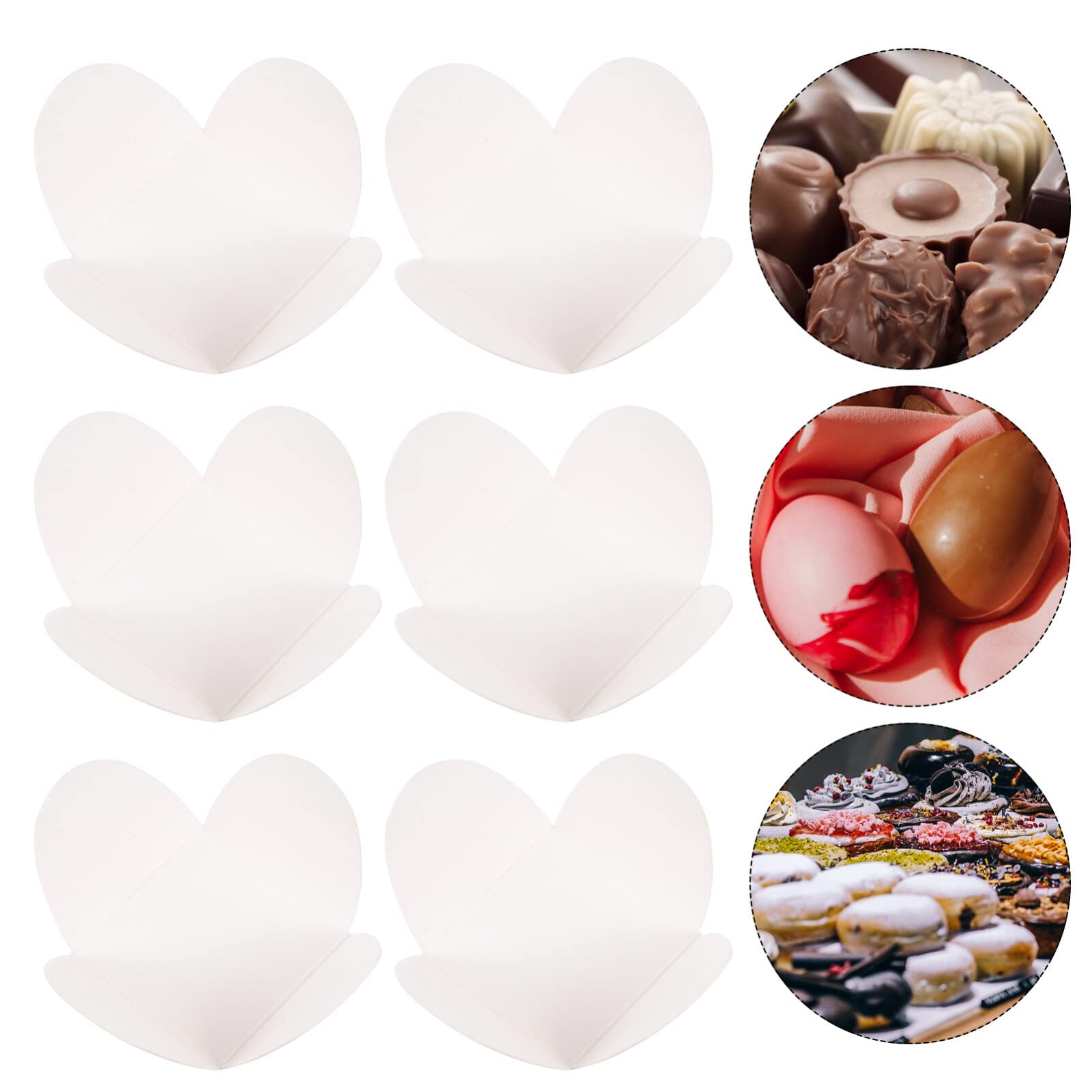Cabilock 100Pcs Chocolate Wrappers Paper Truffle Chocolate Cups Liners Candy Cups Dessert Base Baking Supplies for Biscuit Cake Making White