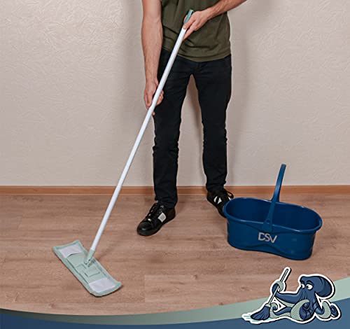 DSV Standard Professional Microfiber Floor Mop with 3 Washable Mop Pads and 1 Dirt Removal Scrubber | 360° Rotation Mop Head 16.8" | Ideal for Hardwood, Laminate, Tile & For Home/Office Floor Cleaning