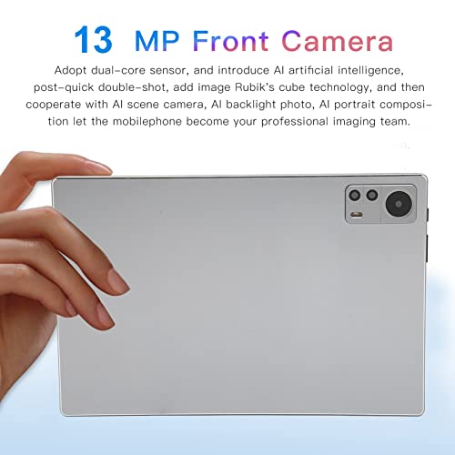 Cosiki 10 Inch Tablet, Call Support 8G RAM 128G ROM Tablet PC Octa Core Processor for Travel (Grey)