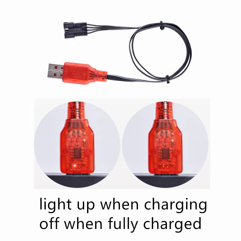 CBB 7.4V 600mAh 1450cell Li-ion Battery with SM-4P Plug and USB Charger for Airsoft Guns Gel Water Blaster