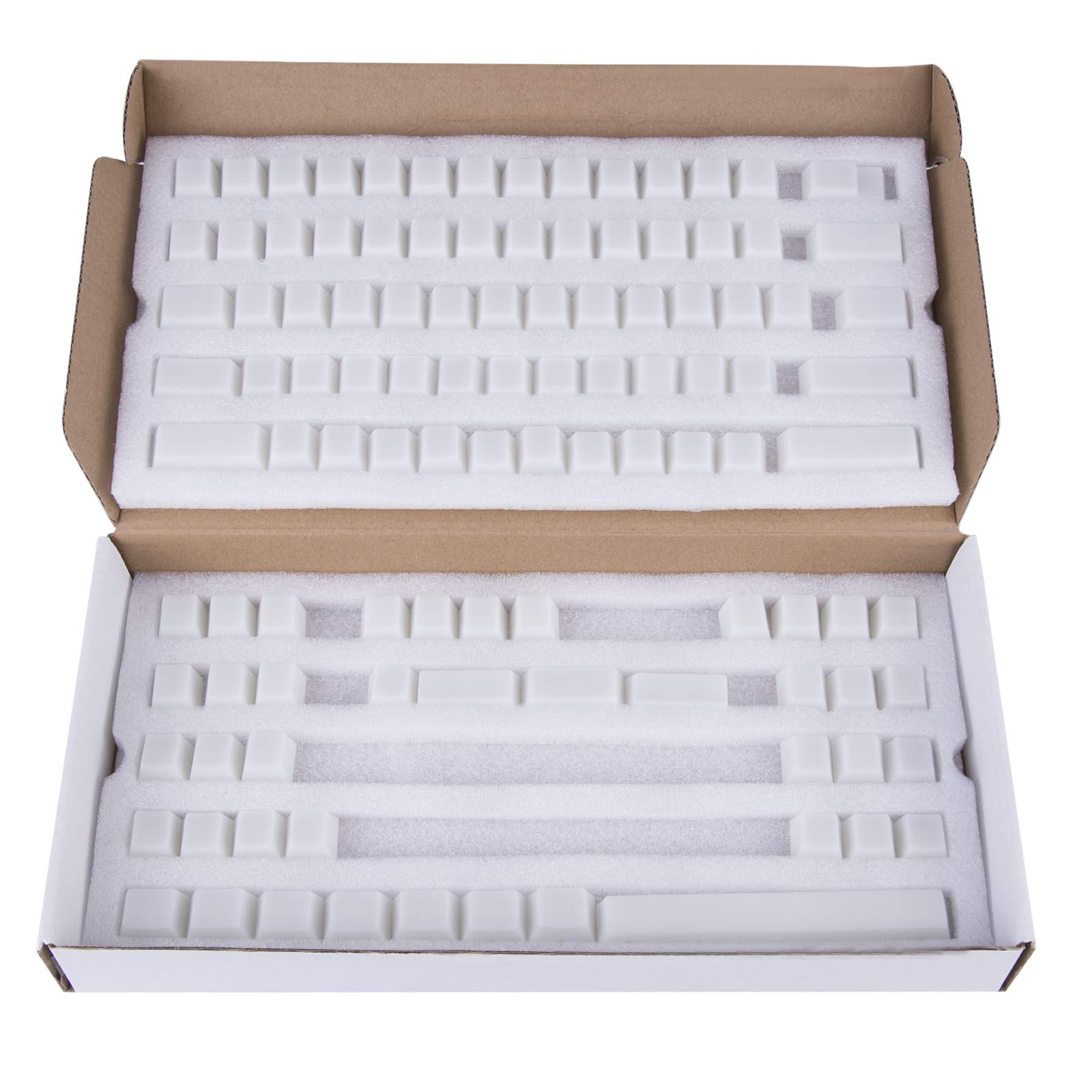 Petforu POM Jelly Keycaps Doubleshot Translucent OEM Profile for 6187104108 Keys PC Gaming Mechanical Keyboards (White)