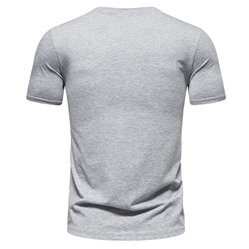 Muscularfit Summer Button Up Shirts for Men Casual Stylish Short Sleeve Round Neck Henley Tshirt Regular Fit Sport Polo Shirt