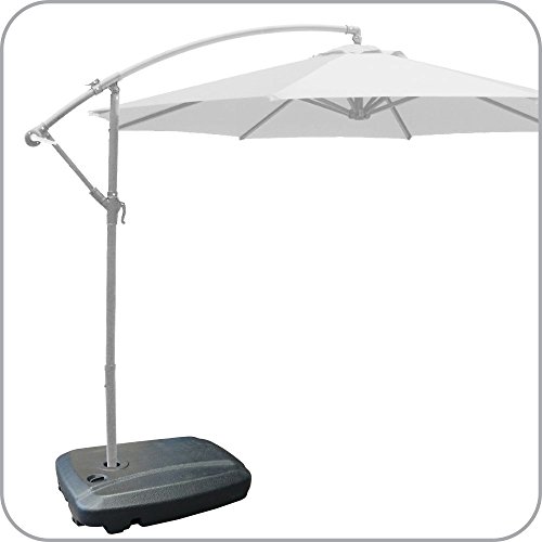 EasyGoProducts Universal Offset Umbrella Base Weight Capacity - Plastic Weighted Stand with Water or Sand, Black, 60 L