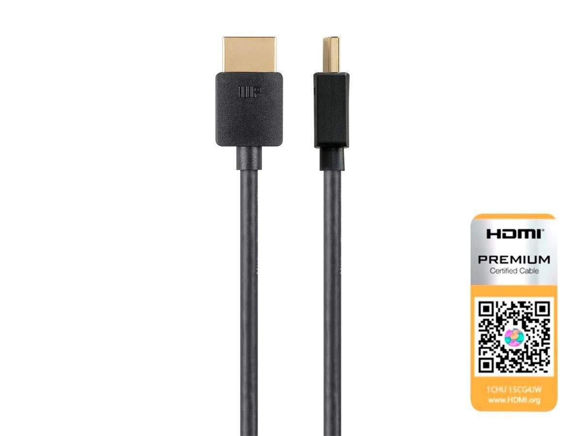 Monoprice Certified Premium HDMI Cable - 3 Feet - Black (3 Pack) 4K@60Hz HDR 18Gbps 36AWG YUV 4:4:4 - Ultra Slim Series