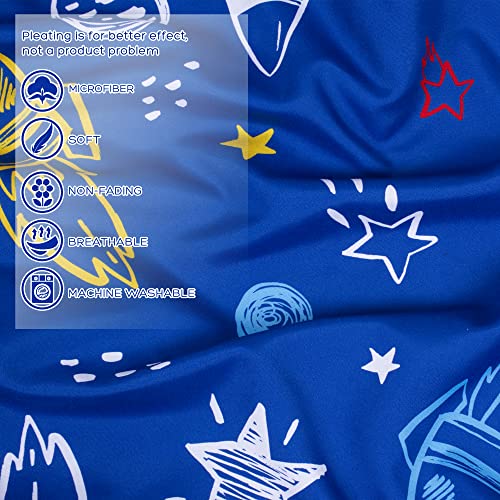 Cloele 2 Piece Toddler Sheet Set - Rocket Kids Toddler Bedding Set - Includes Fitted Sheet and Reversible Pillowcase - Polyester Breathable Soft Baby Bedding Sheet & Pillowcase Set for Boys