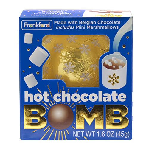 Hot Chocolate BOMB 4 Pack, Flavors include (1) Original Flavor Melting Ball, (1) Salted Caramel, (1) Double Chocolate, & (1) Peppermint Hot Cocoa Easter Basket Stuffer Gift By Frankford Candy