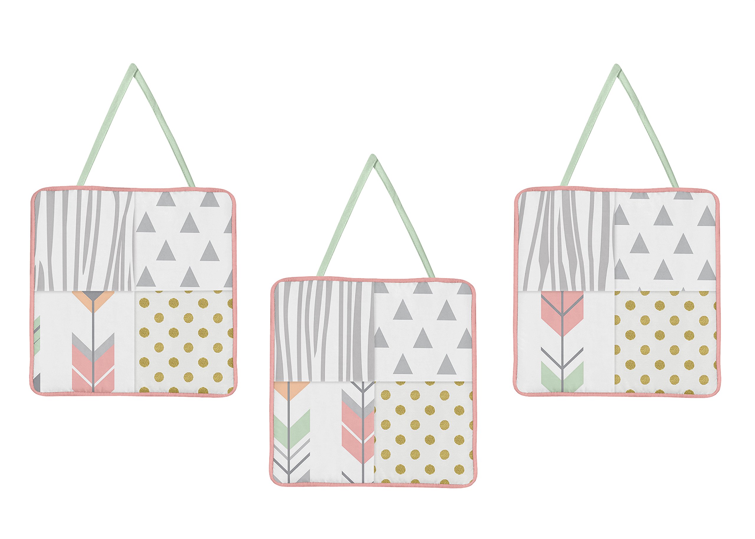 Sweet Jojo Designs Coral, Mint and Grey Woodsy Deer Girls Baby Bedding 11 Piece Crib Set