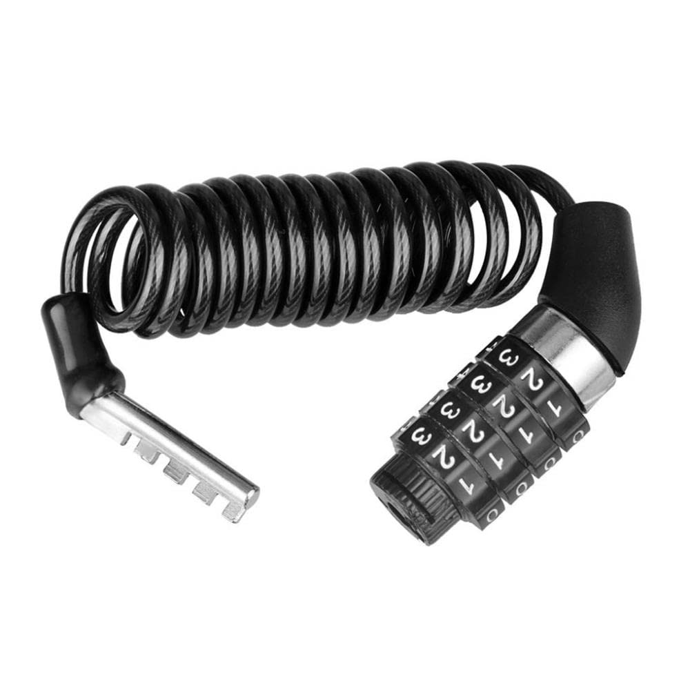 Bike Helmet Coded Lock Password Steel Cable Motorcycle Padlock Anti Theft Portable Bicycle Locking Tool