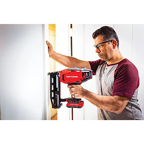 CRAFTSMAN V20 Cordless Finish Nailer Kit, Nail Gun, 16GA, 2-1/2 Nails, Battery and Charger Included (CMCN616C1)