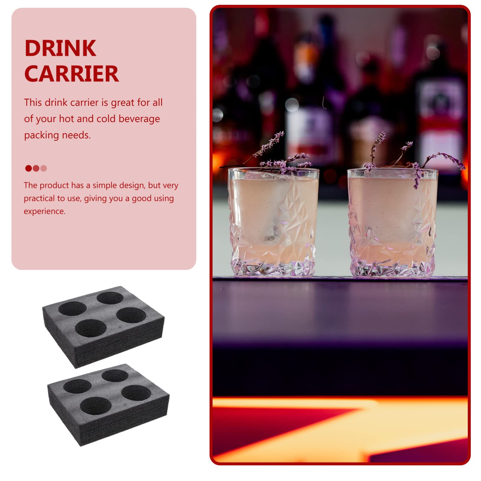Cabilock 2Pcs Cola Milk Tea Cup Saucer Food Holders Disposable Foam Takeout Cup Holders Takeout Drink Carriers Tea Cup Holders Coffee Cup Door Dash Portable Suitcase Pearl Cotton
