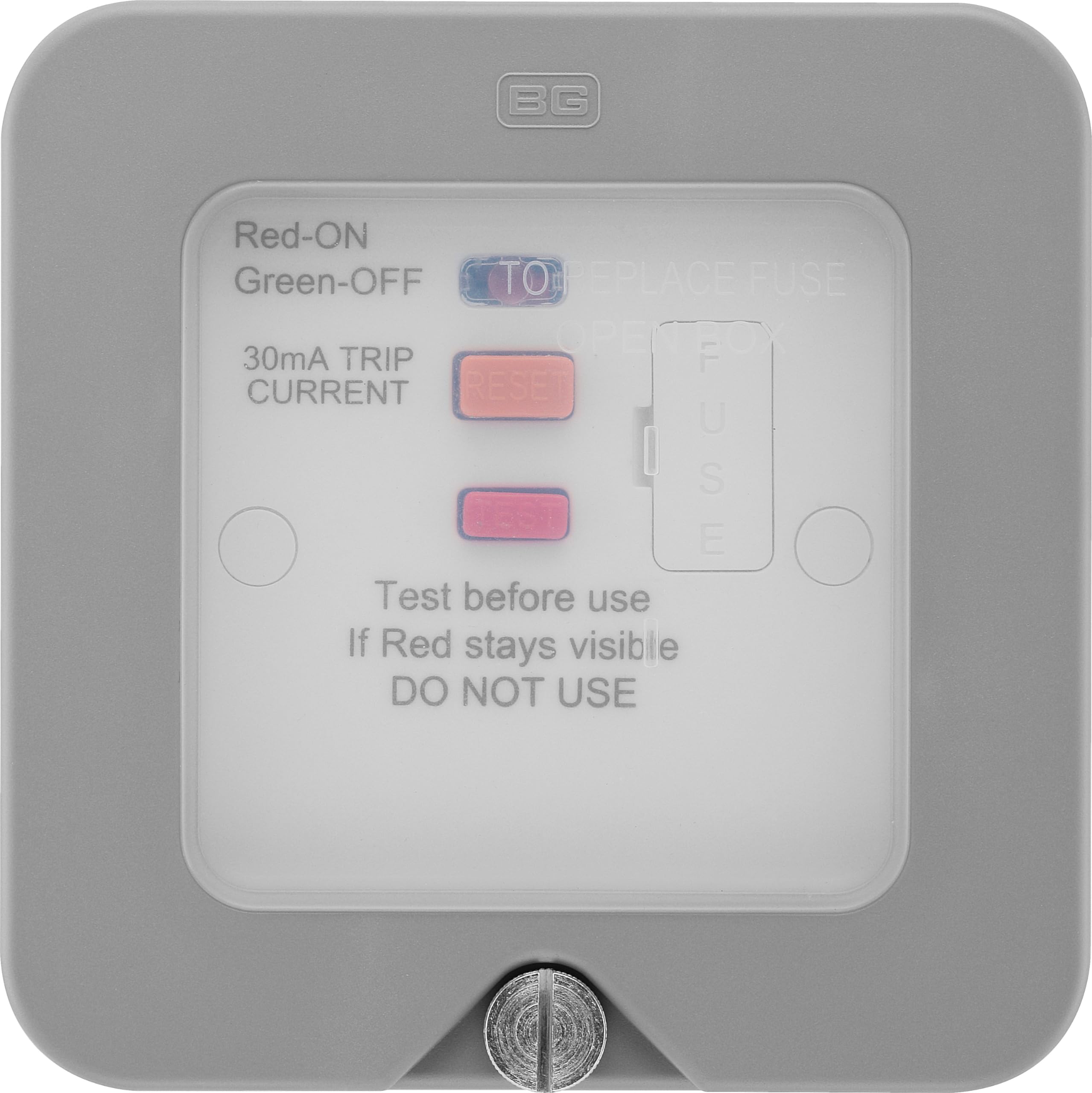 BG Electrical Weatherproof Outdoor RCD Fused Latched Connection Unit, IP66 Rated