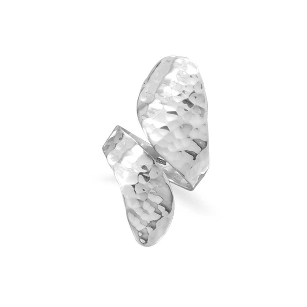 AzureBella Jewelry Spoon Ring Hammered Texture Sterling Silver Polished Finish, 7
