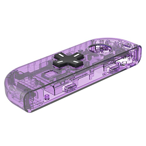 BASSTOP Translucent NS Joycon Handheld Controller Housing with D-Pad Button DIY Replacement Shell Case Compatible with Nintendo Switch Joy-Con (L/R) Without Electronics (Joycon D-Pad-Atomic Purple)