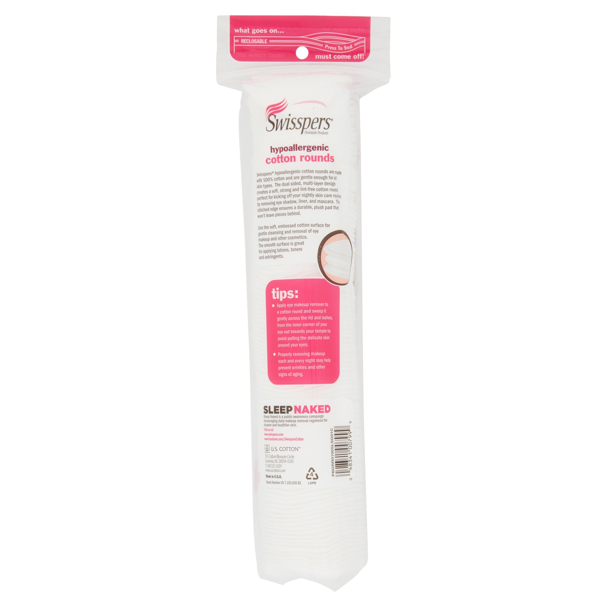 Swisspers Premium Hypoallergenic Cotton, 100 count (pack of 3) = 300 count