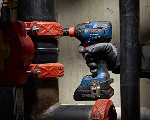BOSCH GDX18V-1800CB15 18V EC Brushless Connected-Ready 1/4 In. and 1/2 In. Two-In-One Bit/Socket Impact Driver Kit with (1) CORE18V 4.0 Ah Compact Battery