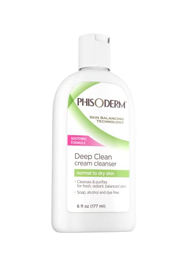 pHisoderm Deep Clean Cream Cleanser for Normal to Dry Skin, 6 fl oz Bottle (Pack of 6)