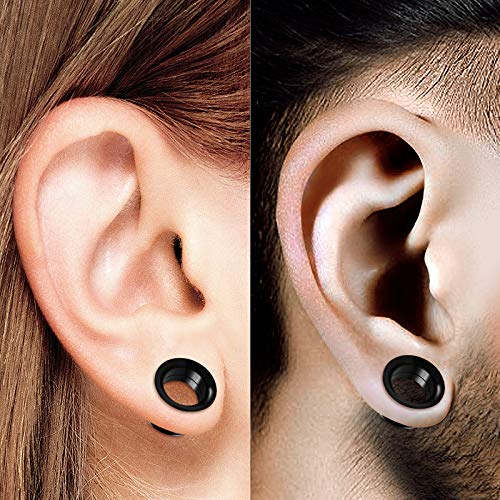 BIG GAUGES 2 Pairs White Acrylic 0g Gauge 8mm Double Flared Saddle Piercing Ear Screw-fit Flesh Tunnel Stretcher Earring Plugs BG7074