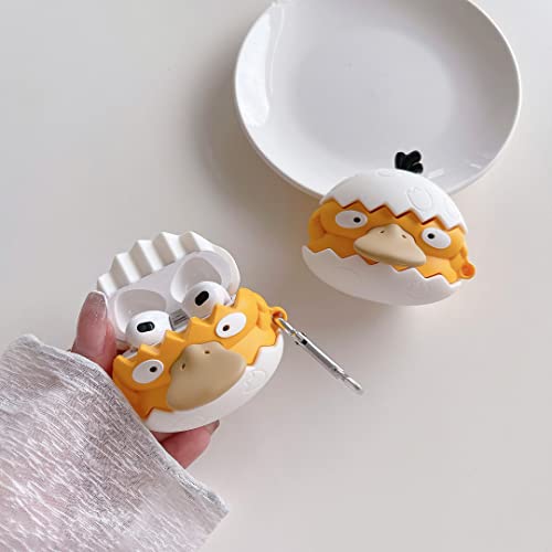 for Apple Airpods pro Case Cute Duck Breaking Egg Design, Funny Cartoon Airpod Case, for Men, Ladies, Teenagers (Cracked Duck)