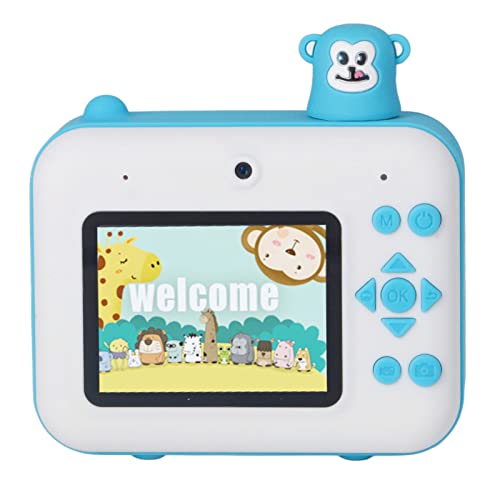 Camera for Kids, Child Selfie Camera Toy with 2.4in LCD Screen, Dual Lens HD 1080P Thermal Printing Camera with Lanyard Boys Girls (Sky Blue)