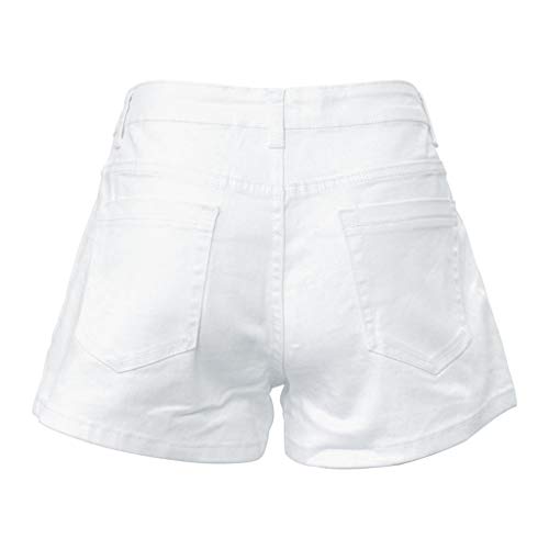 New Washed Shorts ,THENLIAN Women Washed Solid Short Mini Jeans Denim Pants Shorts(XXL, White)