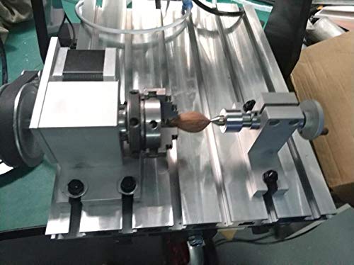 CNC Milling Machine Rotational Axis CNC Router Rotary Table Rotary a axis 4th Axis 65mm 3 Jaw Chuck Dividing Head w/ Nema17 stepper motor w/ 54mm Tailstock Reducing ratio 4:1 for CNC Engraving Machine