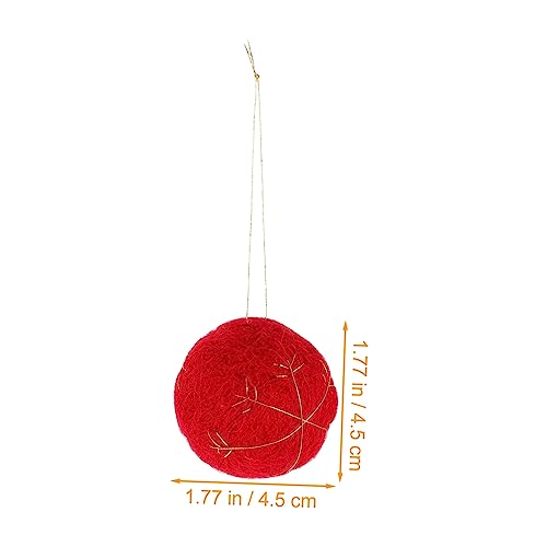 EXCEART 3pcs Christmas Felt Balls Christmas Wreath Mantel Decorations for Fireplace Prom Decorations Christmas Ball Ornaments Christams Tree Pom Pom Ball Christmas Tree Ornament Manual Red