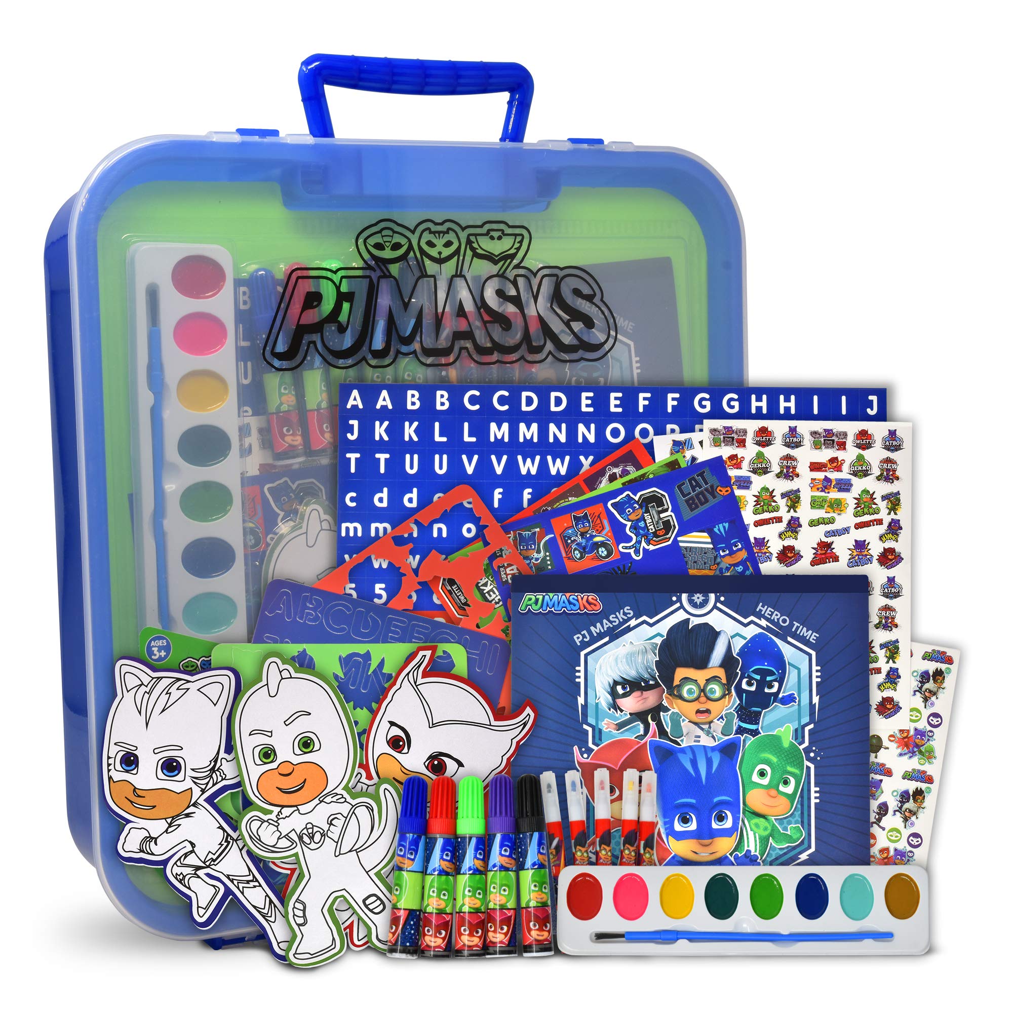 PJ Masks Coloring and Activity Art Tub, Includes Markers, Stickers, Mess Free Crafts Color Kit in Art Tub, for Toddlers, Boys and Kids