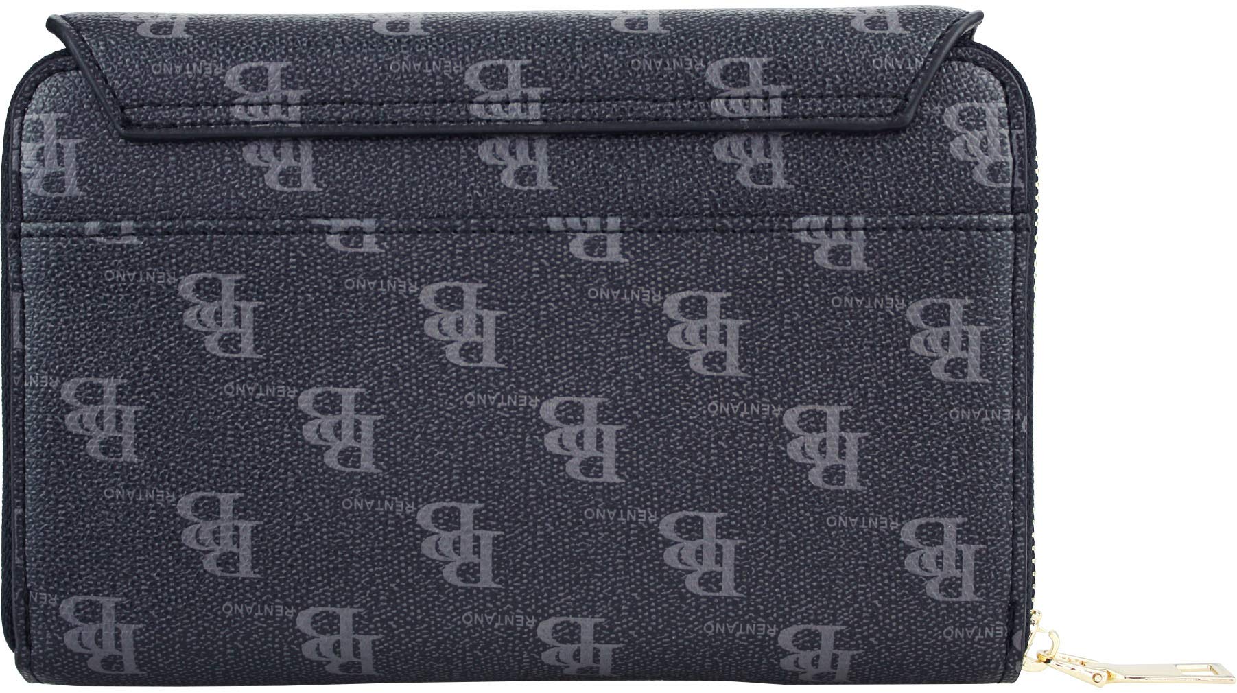 B BRENTANO Vegan Envelope Clutch Wallet Crossbody Purse with Chain Strap (Grey)