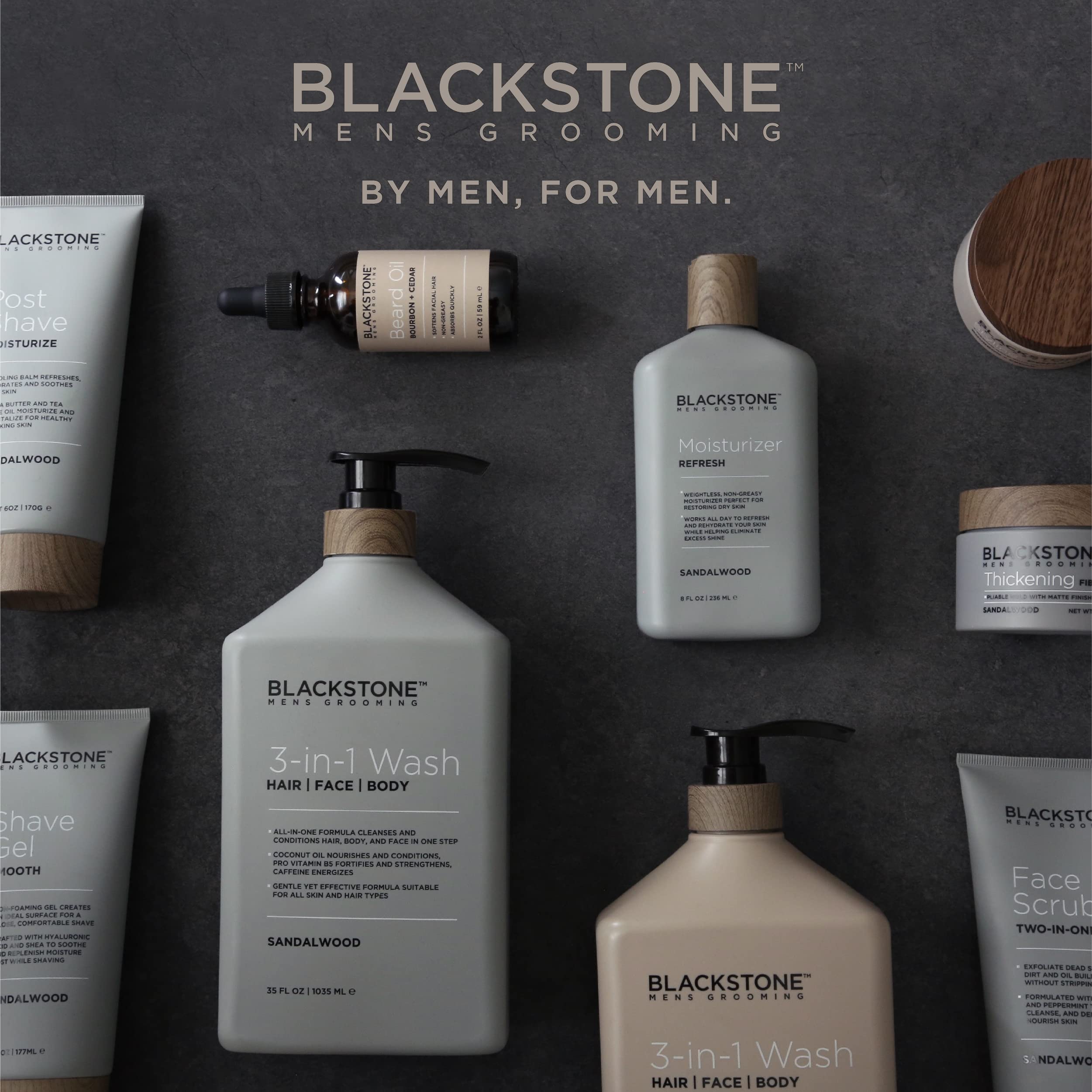 Blackstone Men's Grooming Hair Styling Pomade - Medium Hold with Natural Shine | Paraben & Cruelty | Made in USA, Bourbon + Cedar (4 oz)