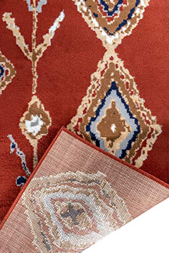 Furnish my Place Moroccan Diamond Rug - 7 ft. 8 in. x 11 ft, Rust, Geometric, Accent Rug with Transitional Style