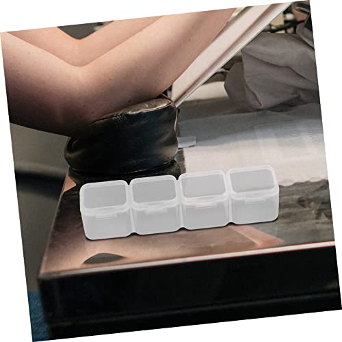 EXCEART 8 pcs Bead Plastic Nail DIY Dividers Compartment Diamond with Art Container Organizer Craft Lids Fishing Grids Embroidery Transparent Diamonds Adjustable Jewelry Storage Cases