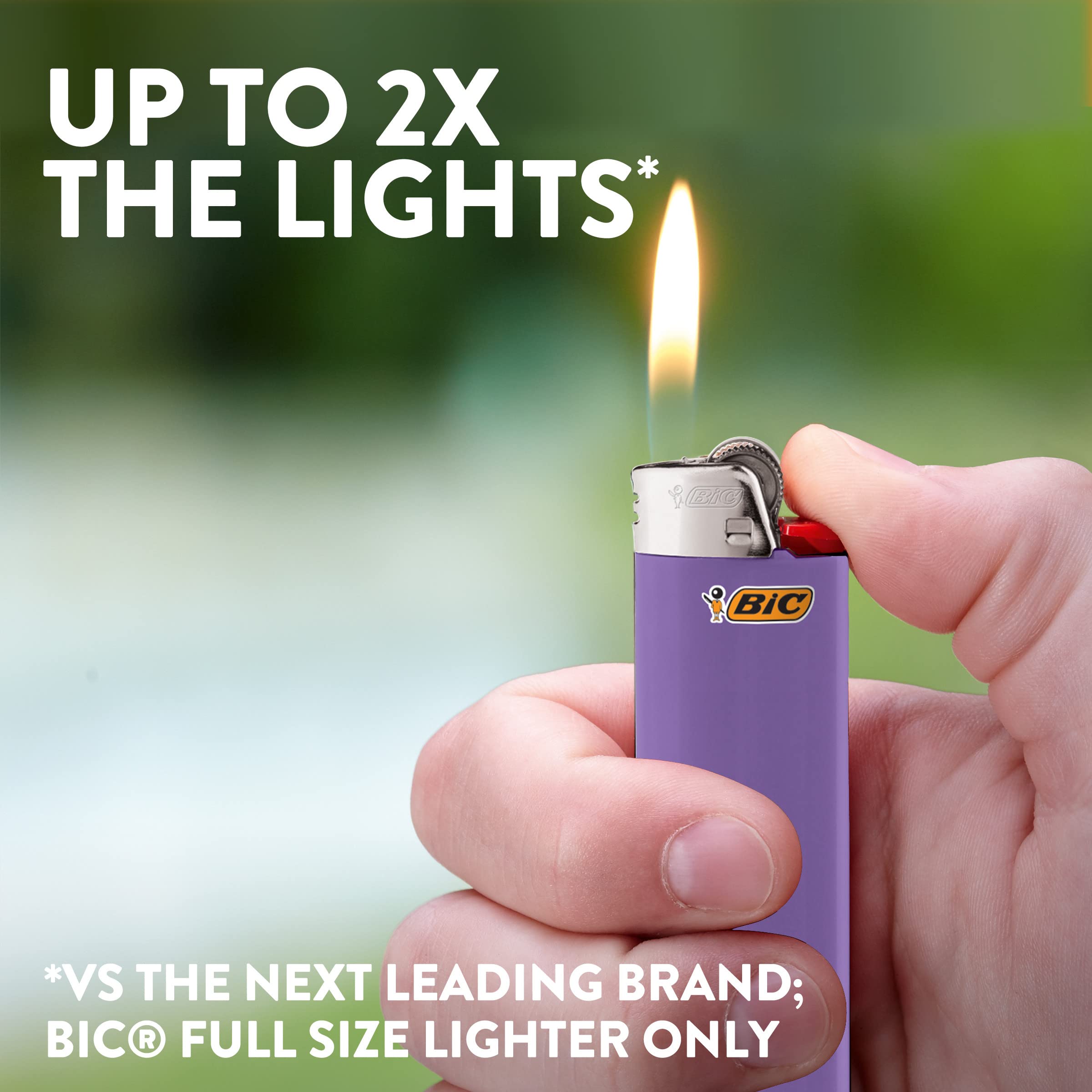 BIC Classic Maxi Pocket Lighters, Lighter for Candles, Purple Lighters (Packaging May Vary), 12 Count Pack
