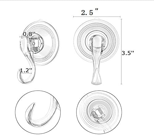 LMI LOVE MORE IDEA Suction Cup Hooks Large Clear Reusable Heavy Duty Hanger Strong Hooks for Bathroom 、Kitchen、Window、Glass and All Smooth Surface Inside and Outside (L-10pack)…