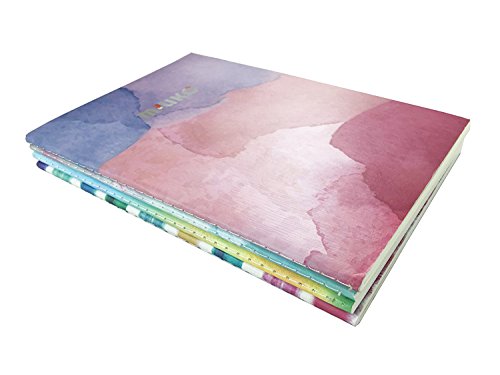 Miliko A5 Watercolor Series Softcover Notebooks/Journals/Diary Set-8.27 Inches x 5.67 Inches-4 Unique designed Notebooks Per Pack
