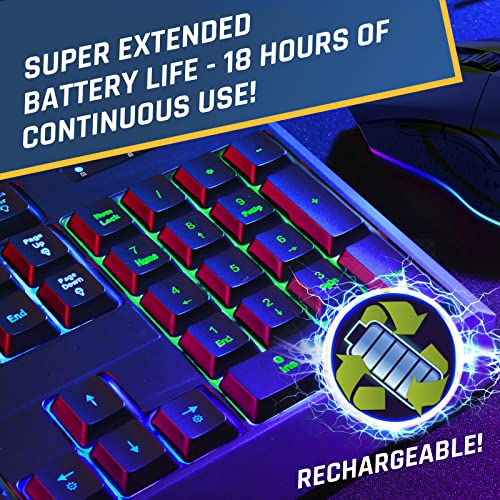 KLIM Blaze & Chroma Wireless Bundle - New 2023 - Wireless Gaming Keyboard and Mouse Combo - Responsive Durable Ergonomic - Backlit Keyboard - RGB Gaming Mouse Wireless - Long-Lasting Built-in Battery