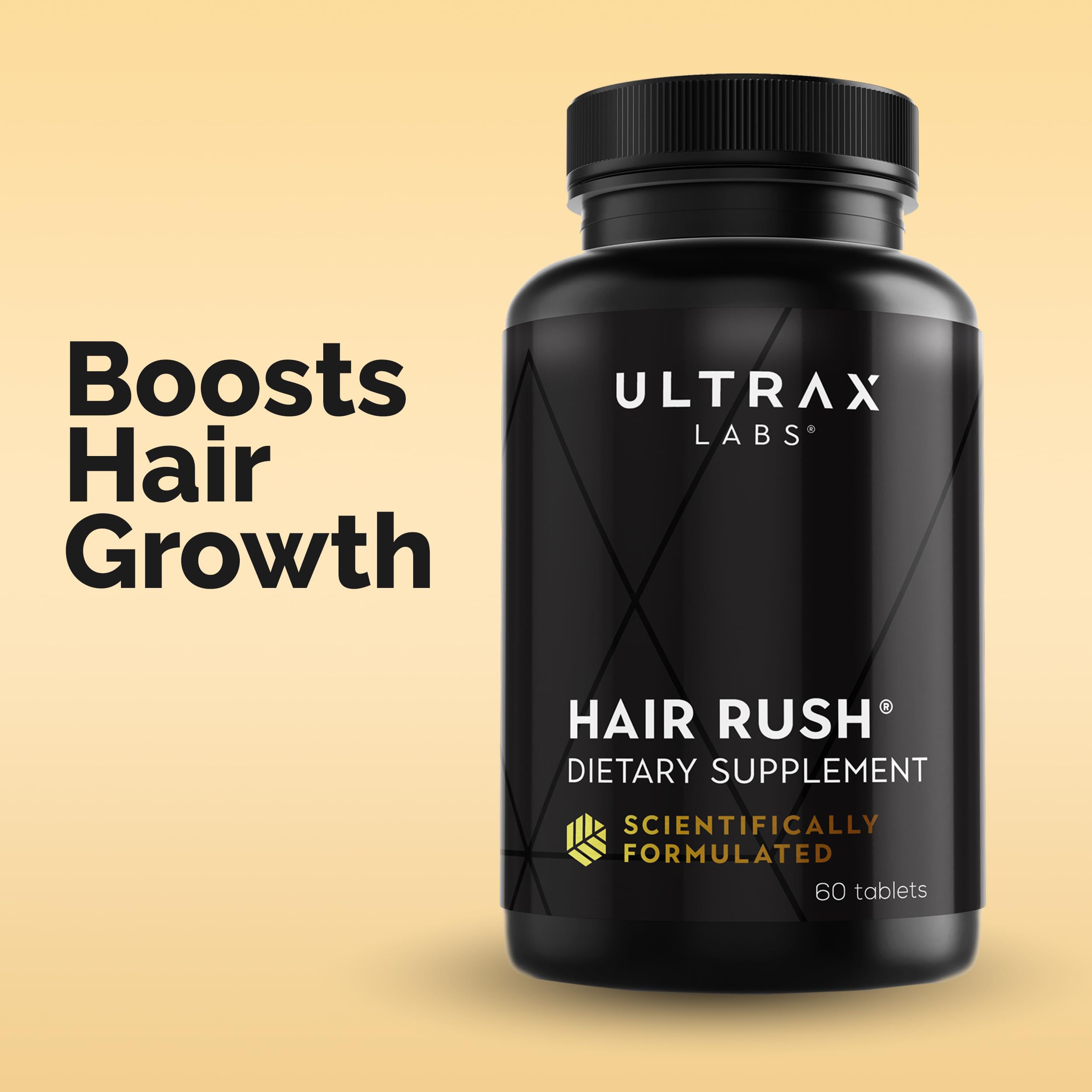 Ultrax Labs Hair Growth Supplements with Solubilized Keratin for Visibly Thicker and Stronger Hair, 23 Hair Vitamins, Science Backed Hair Growth Product - 1 Month Supply