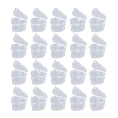 EXCEART Heart Shaped Souffles Cups Transprarent Plastic Storage Box design, easy to DIY, Sewing Supplies Storage. Plastic Sauce Cups