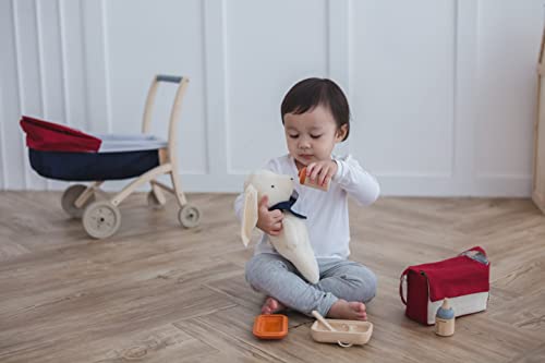 PlanToys Baby Doll Feeding Playset (3499) | Sustainably Made from Rubberwood and Non-Toxic Paints and Dyes