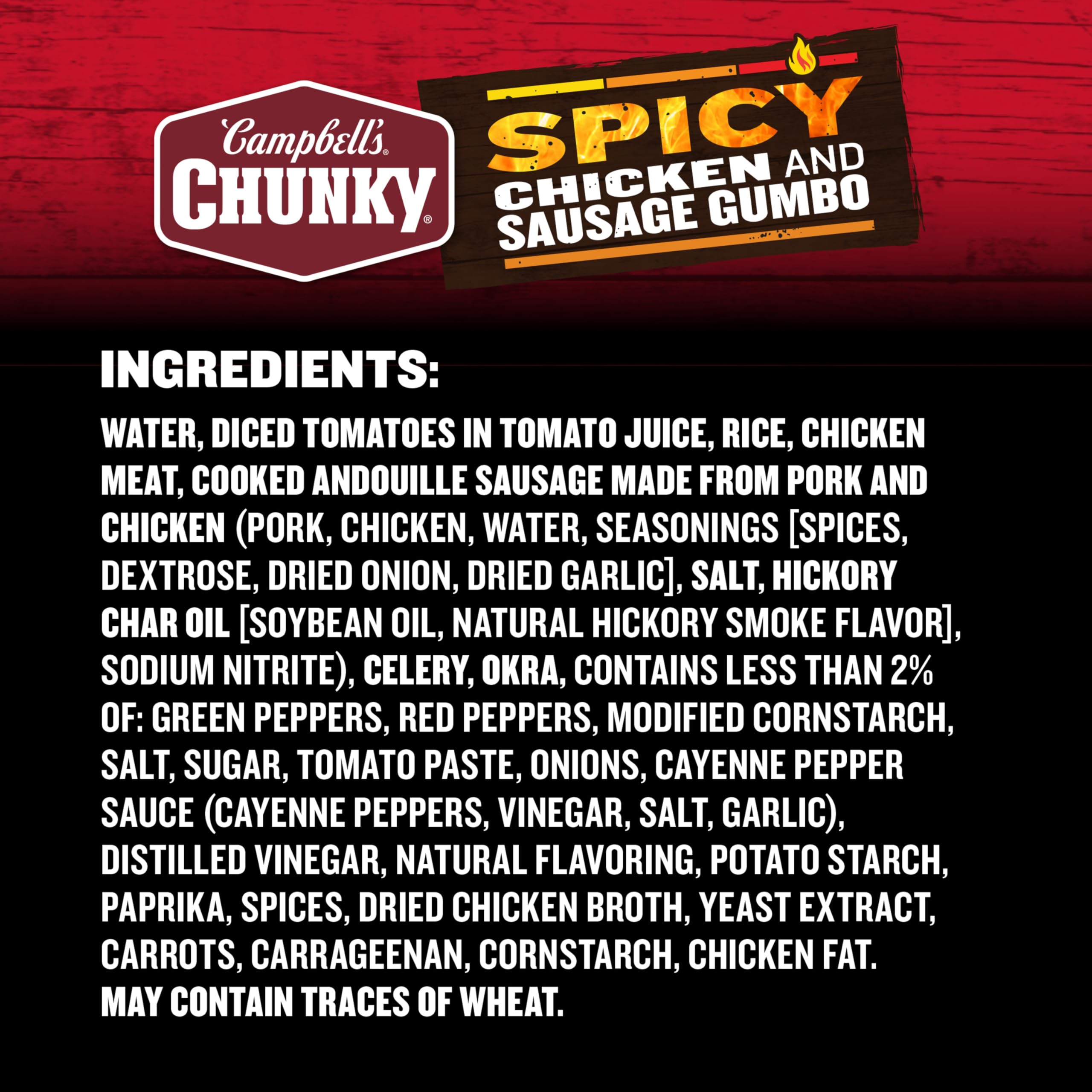 Campbell's Chunky Soup, Spicy Chicken and Sausage Gumbo, 16.1 oz Can (Case of 8)