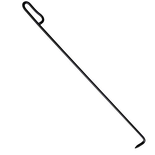 Fierywater 40-Inch Long Fire Poker by One Piece Solid Steel - Heavy Duty Fireplace Poker, Anti-Rust Black Coated Big Fire Stick