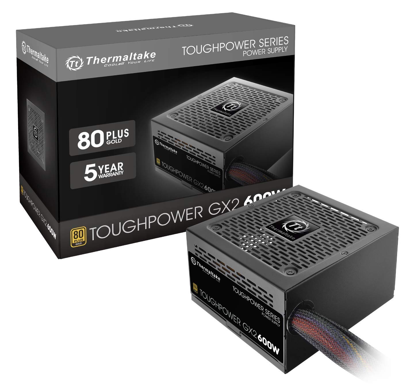 Cooler Master MasterBox Q300L Micro-ATX Tower & Thermaltake Toughpower GX2 80+ Gold 600W SLI/Crossfire Ready Continuous Power ATX 12V V2.4/EPS V2.92 Non Modular Power Supply