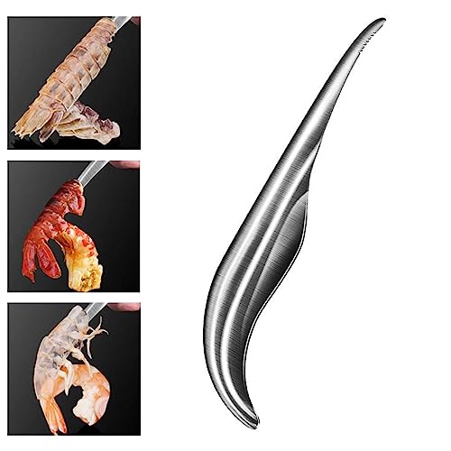 KLKCMS Prawn Deveiner Tool Stainless Steel Prawn Peeling Fish Scale Remover Prawn Cleaning Tool Seafood Sheller Cleaner for Restaurants Party Cooks