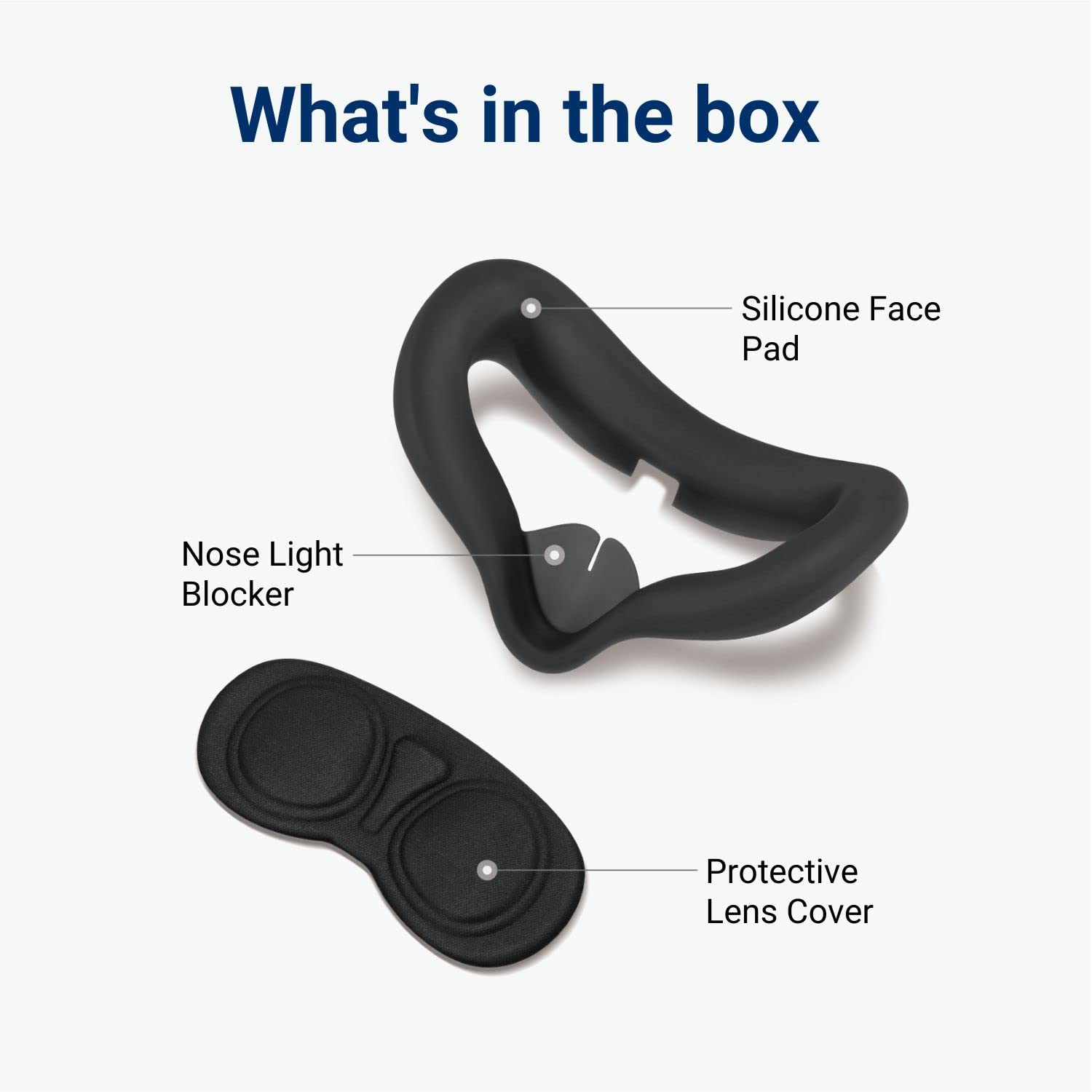 TNP VR Face Cover and Lens Protector Compatible with Oculus Quest 2 - Oculus Quest 2 Silicone Face Cover with Nose Light Blocker and Proof Lens - Sweat Guard Silicone Cover for Oculus Quest 2