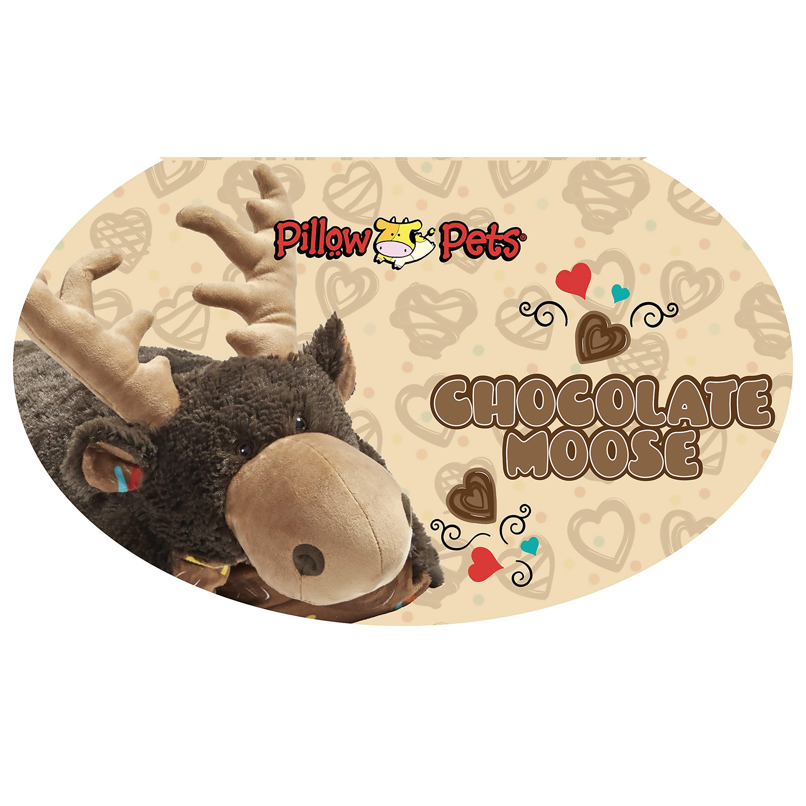 Pillow Pets 18” Sweet Scented Chocolate Moose, Stuffed Animal Plush Toy , Brown