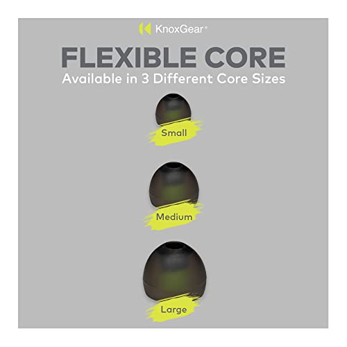 Knox Gear Silicone Earbud Tips Caps Cover for in-Ear Headphones, Replacement Earphone Buds Eartips, 4mm Inside Diameter Removable Washable Earphone Earbuds, Black 3 Pairs (S/M/L) for Compatible fit