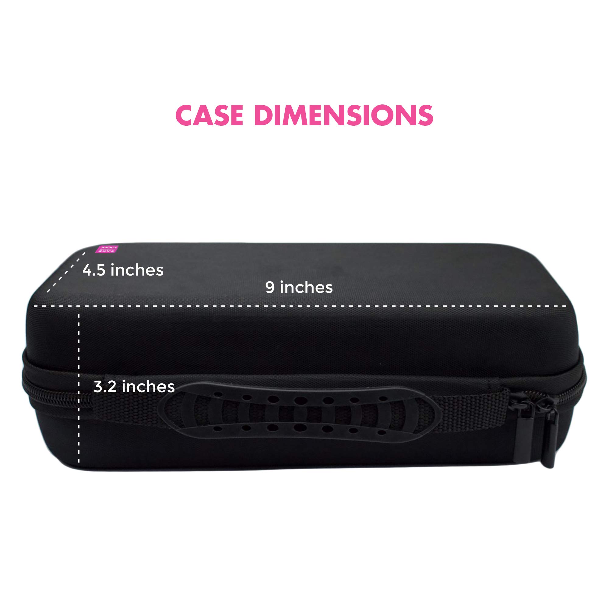 TakeCase Carrying Case Compatible with Nintendo Switch Lite - Includes Pouch That Fits Adapter/Charger, Accessories, and 16 Games Storage - Perfect for Travel - Pink/Black